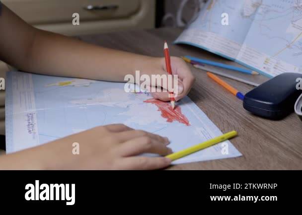 Child drawing map Stock Videos & Footage - HD and 4K Video Clips - Alamy