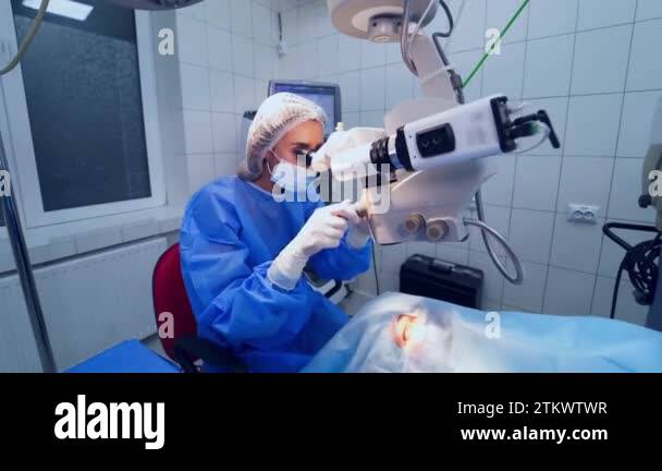 Laser vision correction. Patient in the operating room during ...