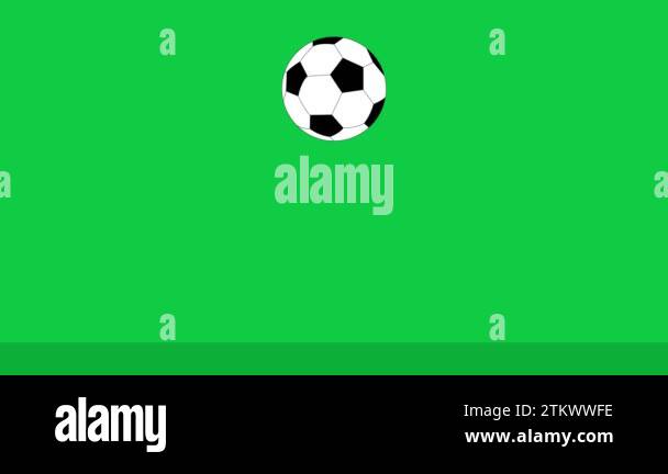 Seamless loop bouncing soccer ball on green screen, Simple football ...