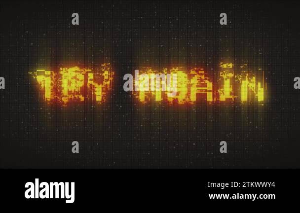 Try again pixel art animation with retro glitch and tv interference ...