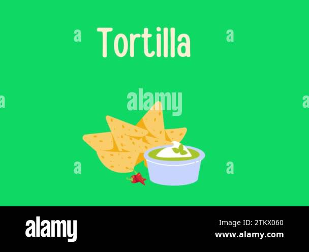 national tortilla chip day animated short video on green screen ...