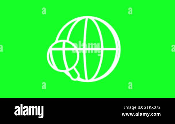 Animated search white line icon. Seeking on internet. Find information ...
