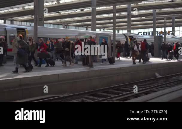 March 20, 2022. Munich. Germany. Deutsche Bahn ICE train stands on the ...