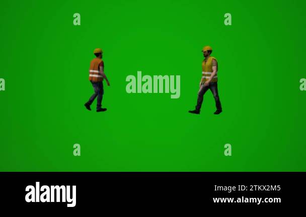 Construction worker green screen, working, walking, dancing, mobile ...