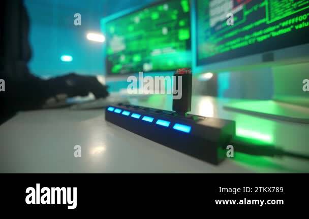 Hacker Is Typing On A Computer Keyboard And Cracking A Password Close 6859