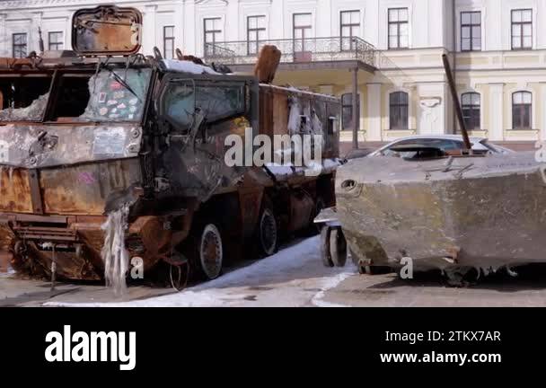UKRAINE, KYIV, FEBRUARY 2022: Demonstration of a Destroyed, Burnt ...