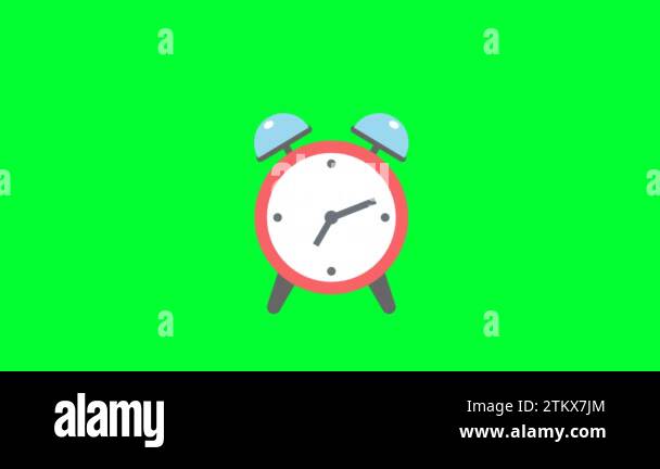 Alarm clock ringing on table 2d cartoon animation 4k. Alarm clock on ...