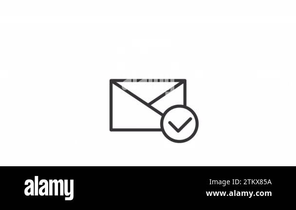 Animated send letter linear icon. Pack paper in envelope. Incoming mail ...