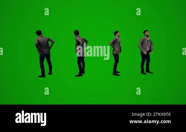 3D several different Australian men green screen background talking the ...