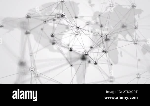 Chaotic movement of icons of Internet users and gadgets connected by ...