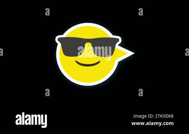 emoticon with sunglasses emoji icon loop Animation video transparent ...