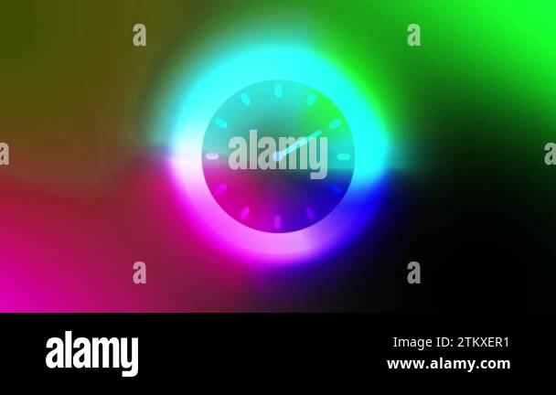 Animated 2d clock with shadow. clock's hand speed rotation. 2d clock ...