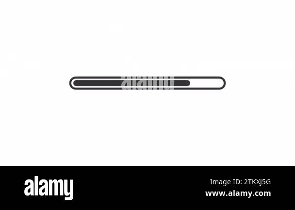 Animated line progress bar loader. Status. Simple black and white ...