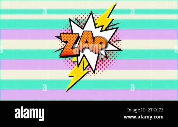 Animation of zap text with exclamation symbol on speech bubble ...