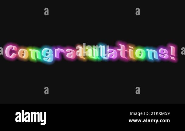 Congratulations. Animated text with neon screen. Congratulations ...