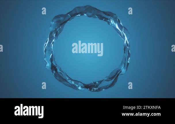 Ring Of Water Flowing Background Loop/ 4k animation of an abstract 3d ...