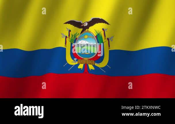 Ecuador Flag. National 3d Ecuador flag waving. Flag of Ecuador footage ...