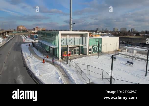 Construction of new Eglinton Crosstown LRT station. Big Kennedy station ...