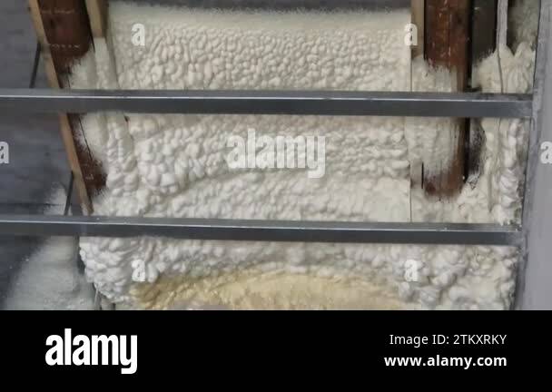 installation of polyurethane foam insulation with compressed gas goes ...