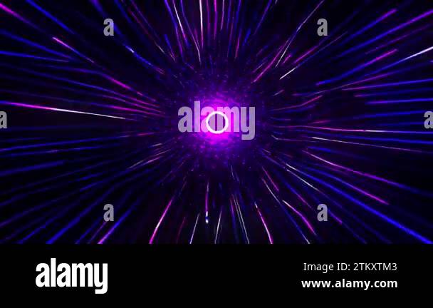 Motion graphic of flying into digital technologic tunnel. 3D render. Abstract digital background ...