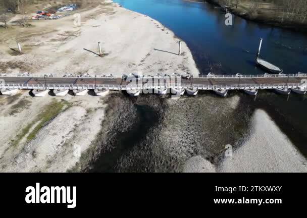 Europe, Italy , Pavia - water emergency and drought aridity - Po Ticino ...