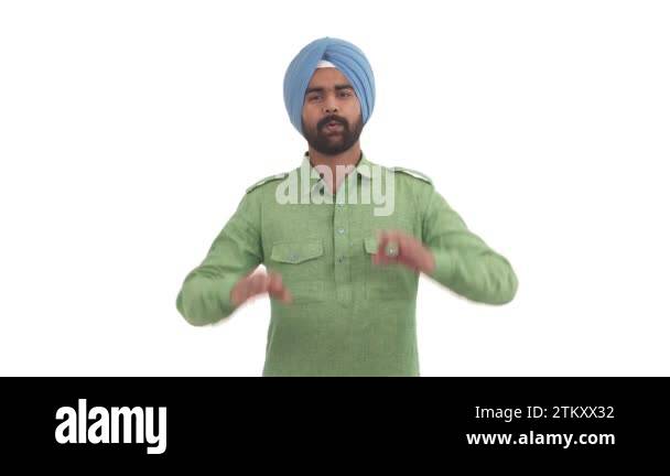 Excited Indian man showing wow hand gesture by both hands. O-key sign ...