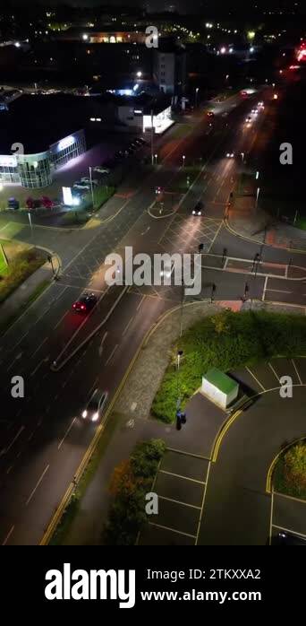 Vertical Footage of Northampton City of England During Night ...
