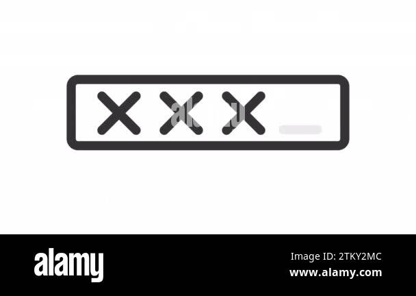 Animated password linear icon. Private information security. User account access. Seamless loop ...