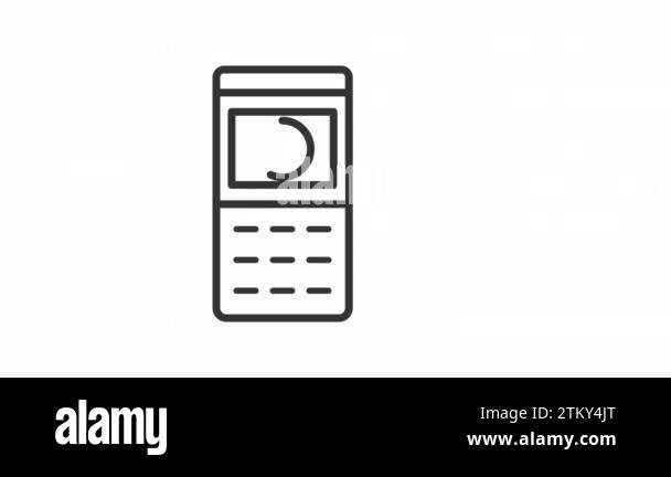 Animated payment linear icon. POS terminal. Contactless paying ...