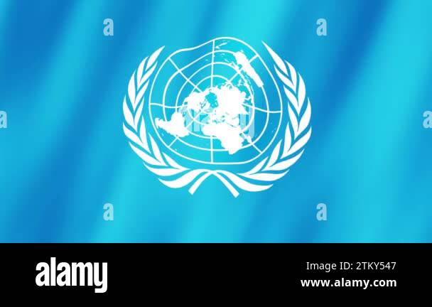 United Nations Flag. Flag of the United Nations footage video waving in ...