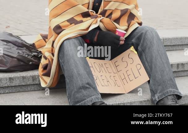 Socially vulnerable lonely man asking for help and begging, poverty and ...