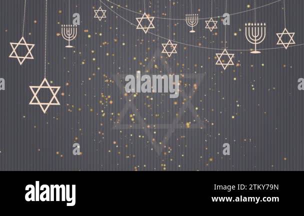 Star of David and Menorah are symbols of Judaism. Jewish characters on ...