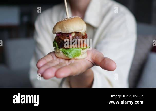 Mini burger vegetables meat Stock Videos & Footage - HD and 4K Video ...