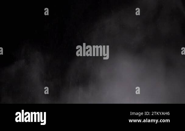 Falling Stream of Splashes on a Rising Cloud of Water Vapor on Black ...