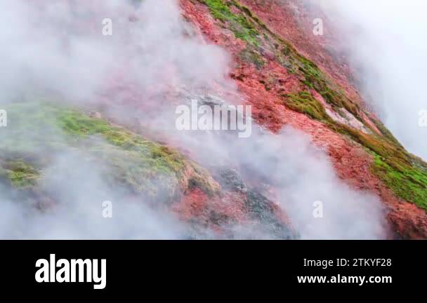 Geothermal area in Iceland, natural hot spring. Stunning boiling clear ...