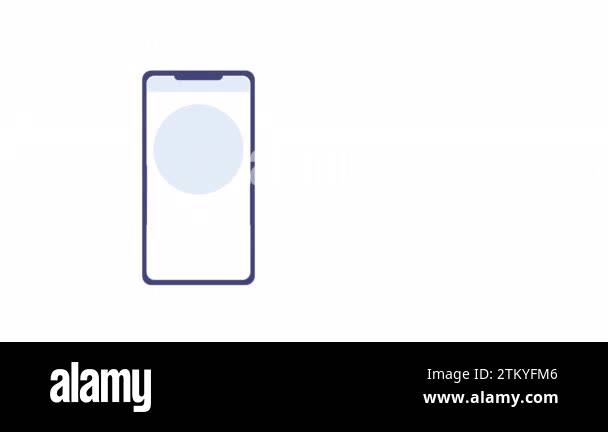 Animated phone screen template. Flat cartoon style element 4K video ...