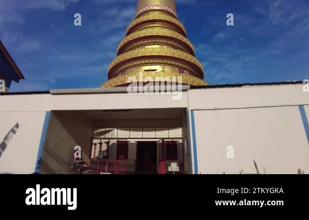 George Town, Malaysia - Jan 2023: golden pagoda of Wat Chaiya ...