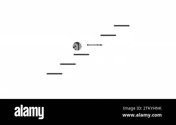 Animated ball on ladder loader. Ongoing jumping up. Simple black and ...
