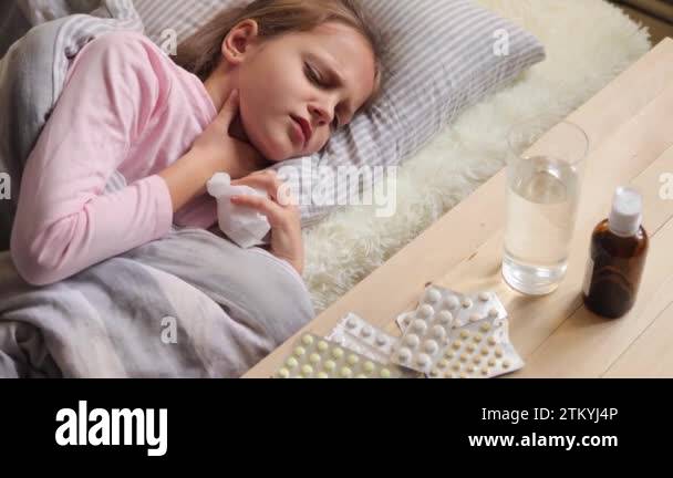 Domestic treatment. Childhood sickness. Kid's fever. Medical leave ...