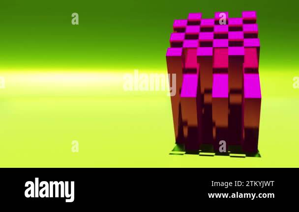 Animation wallpaper - rotating glossy cube with square elements ...