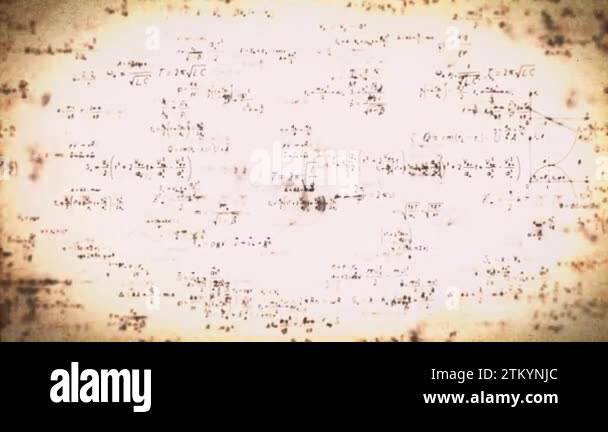 Maths Equations And Diagrams On Vintage Paper/ 4k animation of an ...