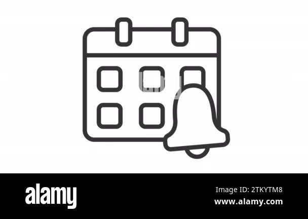 Animated calendar linear icon. Schedule notification. Appointment ...