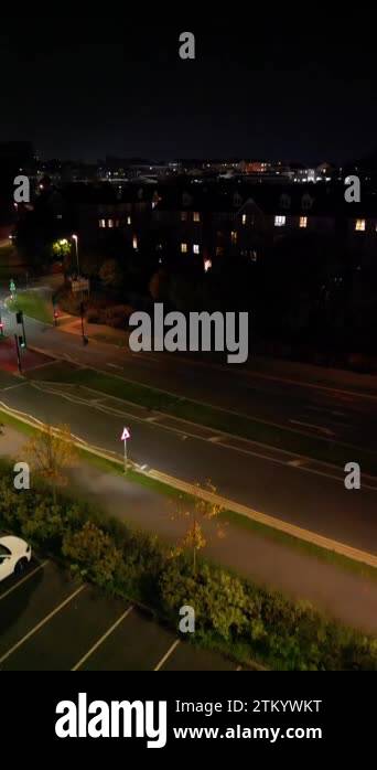 Vertical Footage of Northampton City of England During Night ...