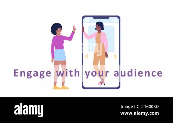 Animated social media influence. Audience engagement. 4K video ...
