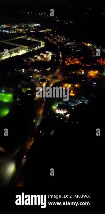 Vertical Footage of Northampton City of England During Night ...