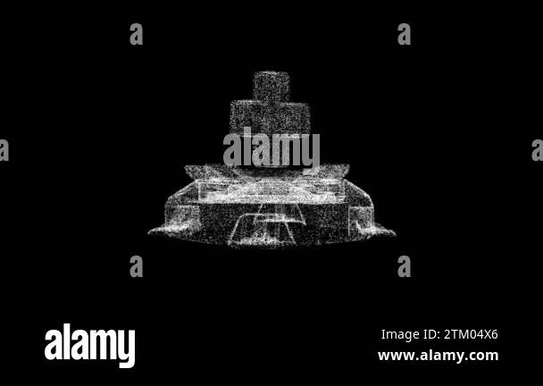 3d Medical Care Rotates On Black Bg Object Dissolved White Flickering Particles 60 Fps