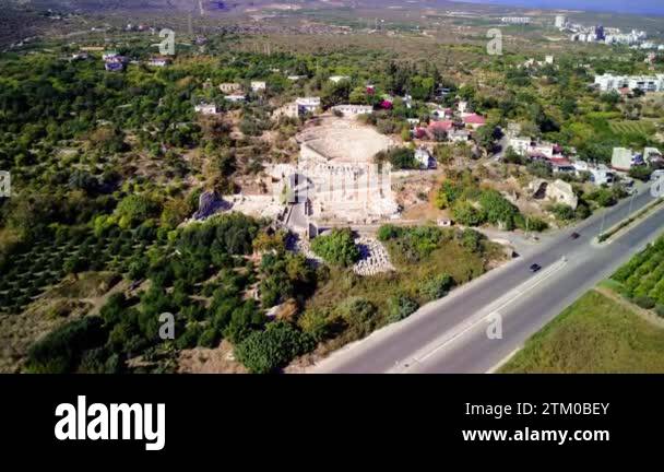 Amphitheater in ancient city of the Agora.Sebaste Antik Kenti. Dramatic ...
