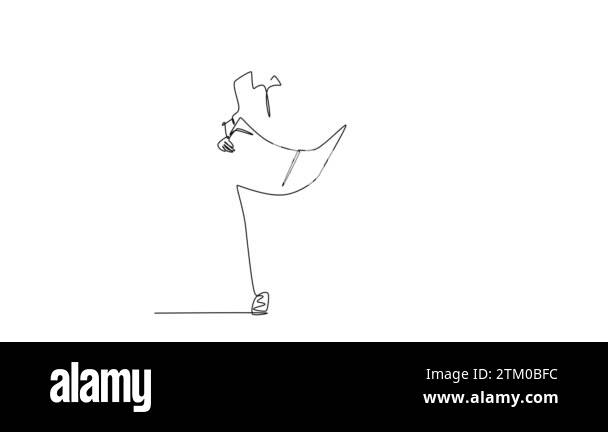 Self drawing animation of single line draw active young architect ...