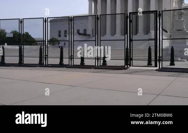 Supreme Court Security Fence after Decision to Overturn Rowe vs. Wade ...