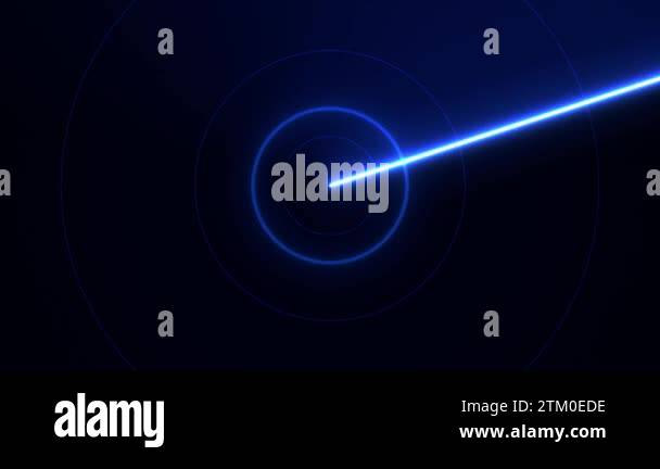 Full screen Neon glow radar screen animation on black background ...